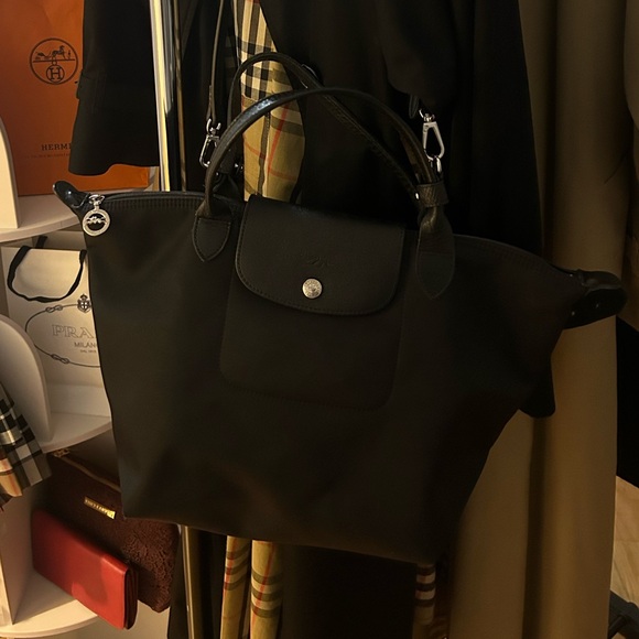 Longchamp | Bags | Vintage Authentic Longchamp Le Pliage Unique Black ...